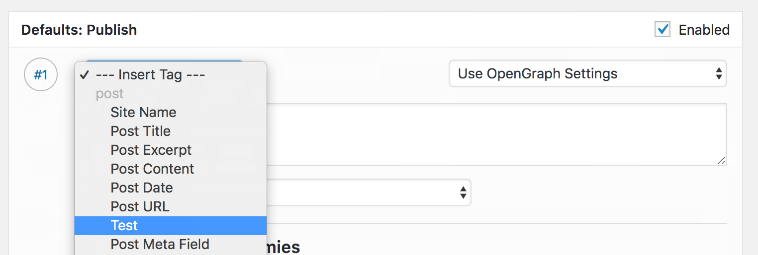 WordPress to Buffer Pro: Custom Tags: Insert Tags Dropdown - WP Zinc